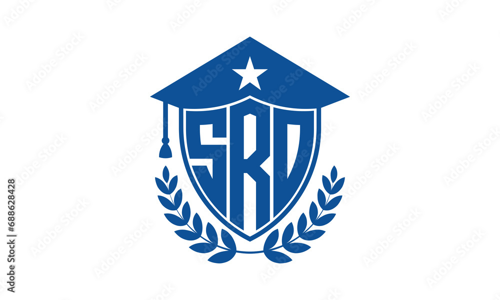 SRO three letter iconic academic logo design vector template. monogram ...