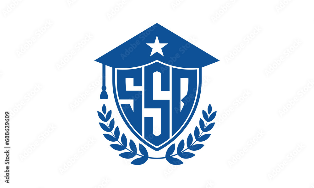 SSQ three letter iconic academic logo design vector template. monogram ...