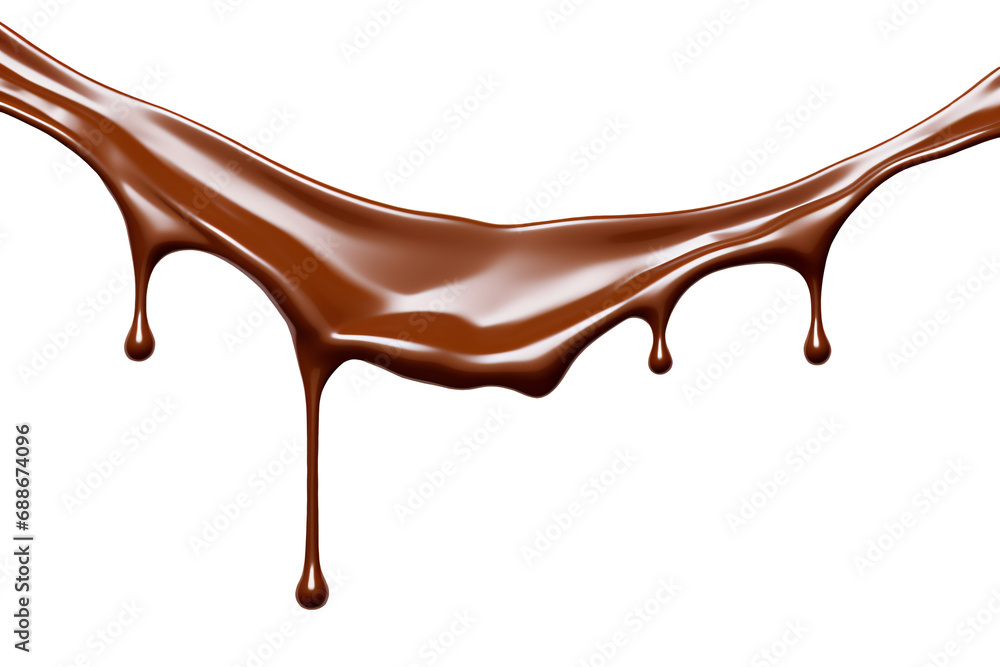 Chocolate milk splash isolated on transparency background, nutrition ...