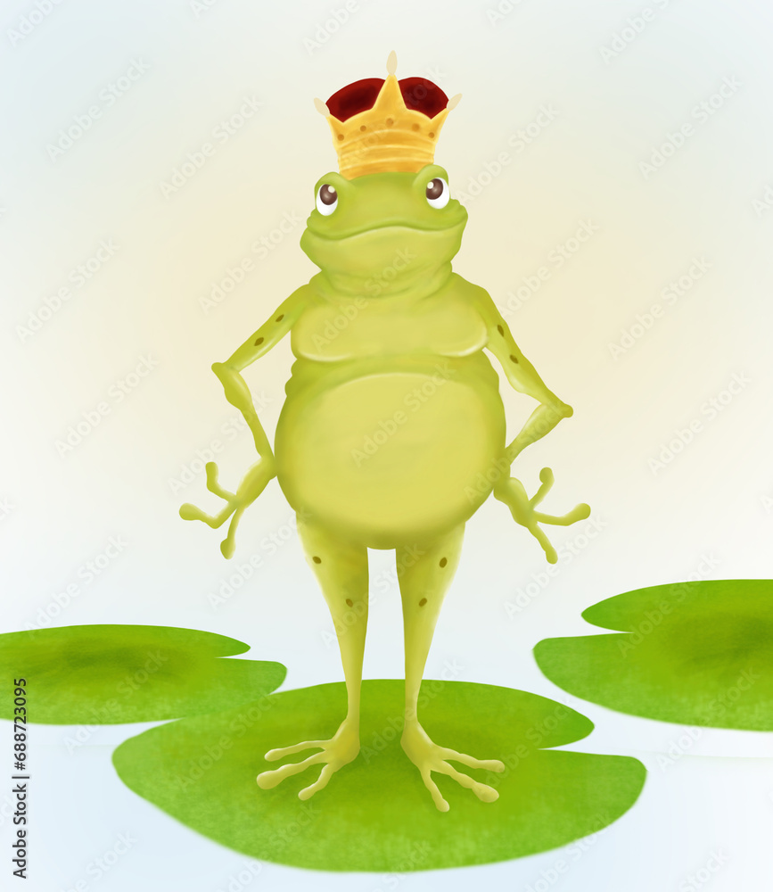 el rey sapo, rana , sapo, anfibio, sapo a color, sapo con corona. Stock ...