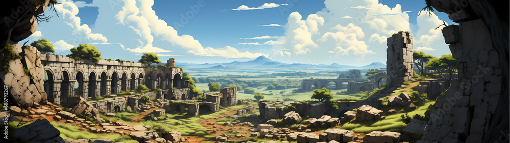 "Image of architectural ruins, landscape of structural ruins, ancient ...
