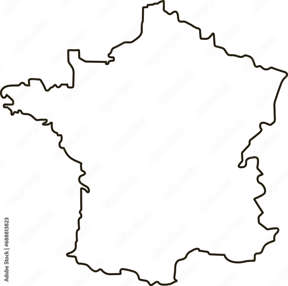 Map of France. Outline map vector illustration Stock Vector | Adobe Stock