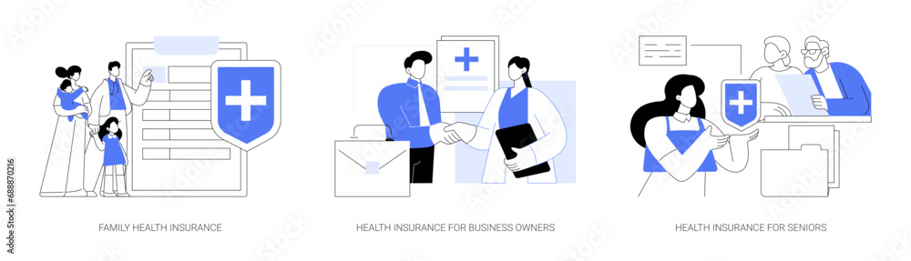 Health insurance isolated cartoon vector illustrations se Stock Vector ...