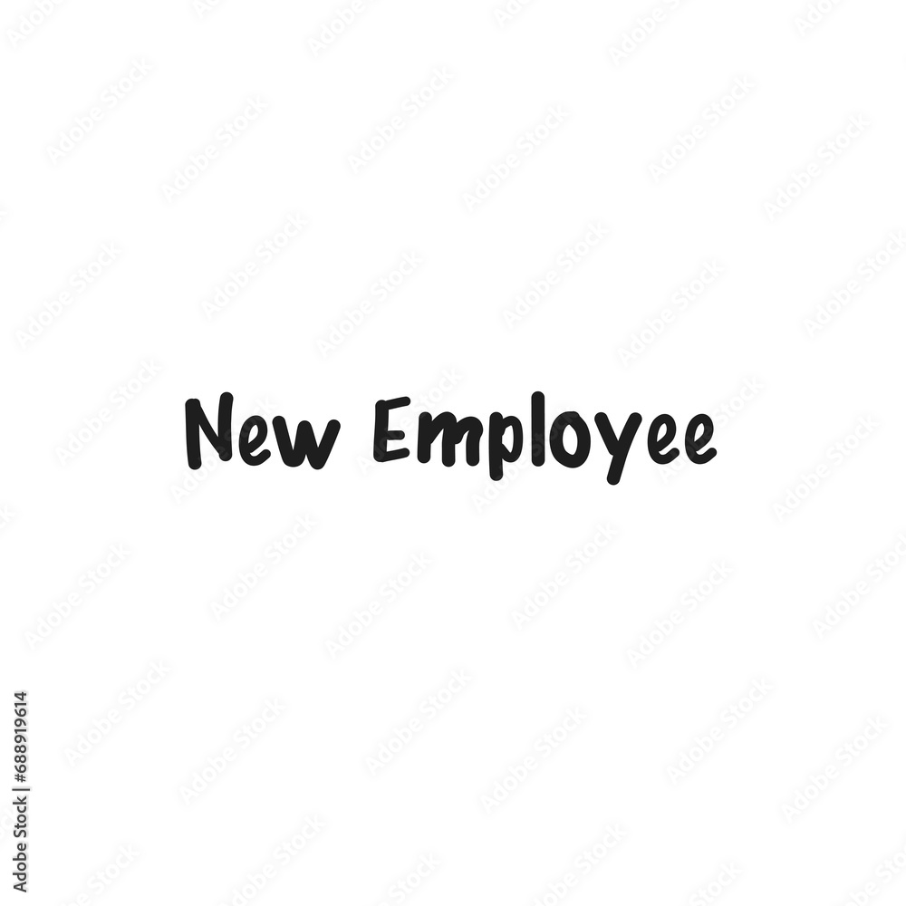Digital png text of new employee on transparent background Stock ...
