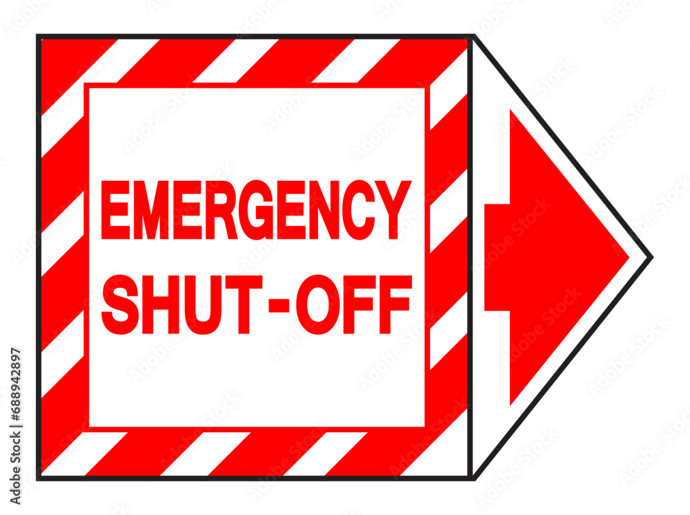 Emergency Shut Off Symbol Sign, Vector Illustration, Isolate On White ...