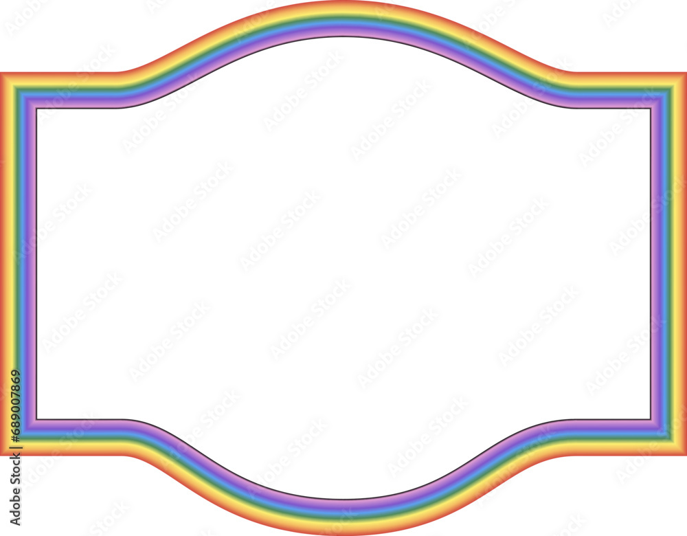 Rainbow frame Rectangle shape vintage frames badges label frames ...