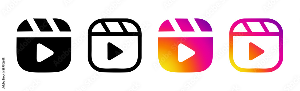 Instagram reels logo icon transparent png download. vector set Stock ...