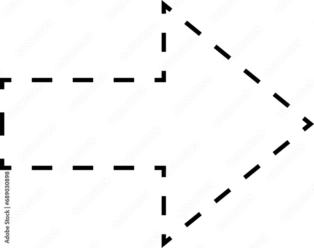 Dash line shapes. Dashed outline design of border for basic geometric ...