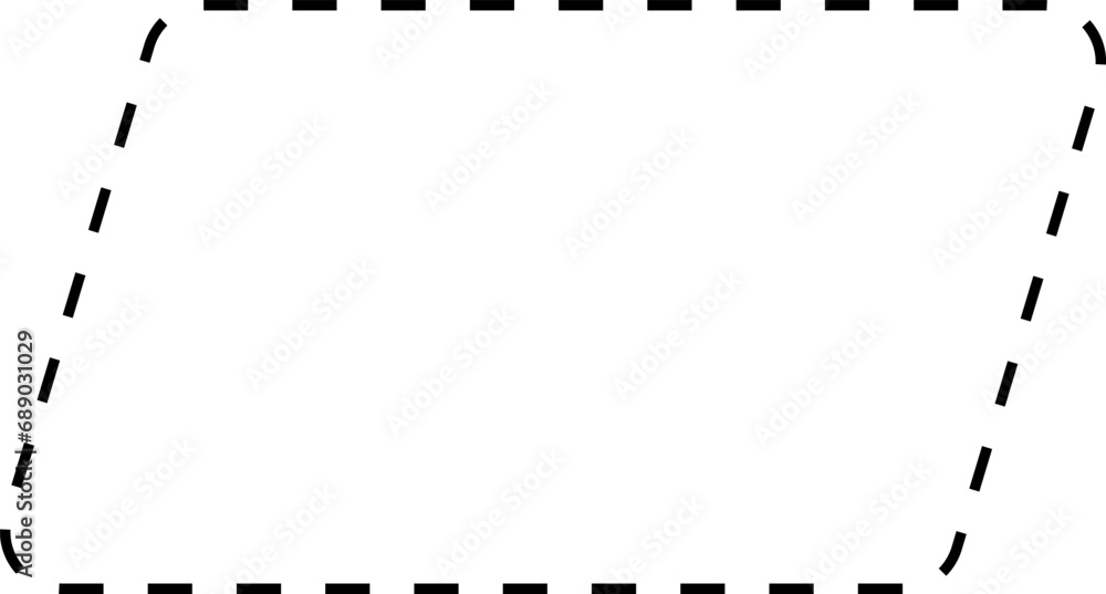 Dash line shapes. Dashed outline design of border for basic geometric ...