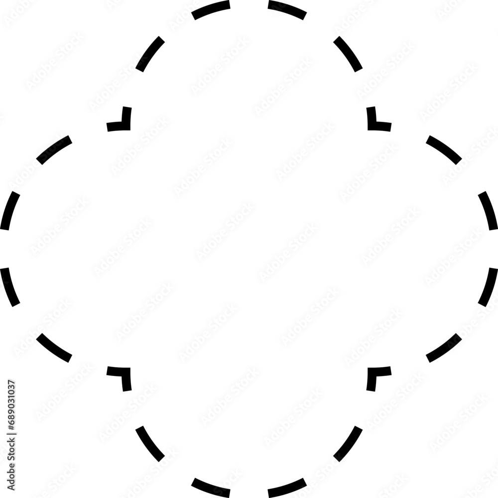 Dash line shapes. Dashed outline design of border for basic geometric ...