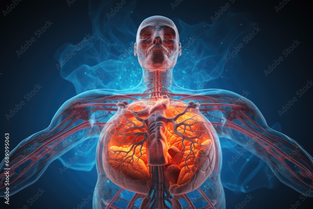 Human heart anatomy, x-ray view, 3D illustration, 3d medical ...