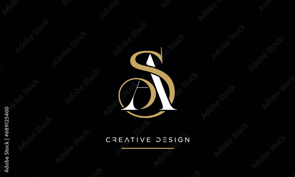 SA or AS Alphabet letters logo monogram Stock Vector | Adobe Stock