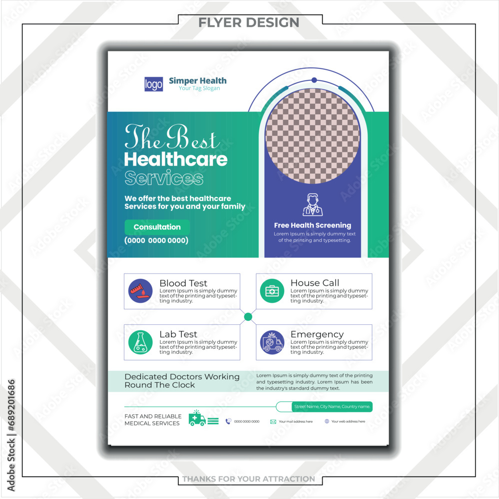 Modern template, Creative, bulletin, Professional flyer template, a4 ...