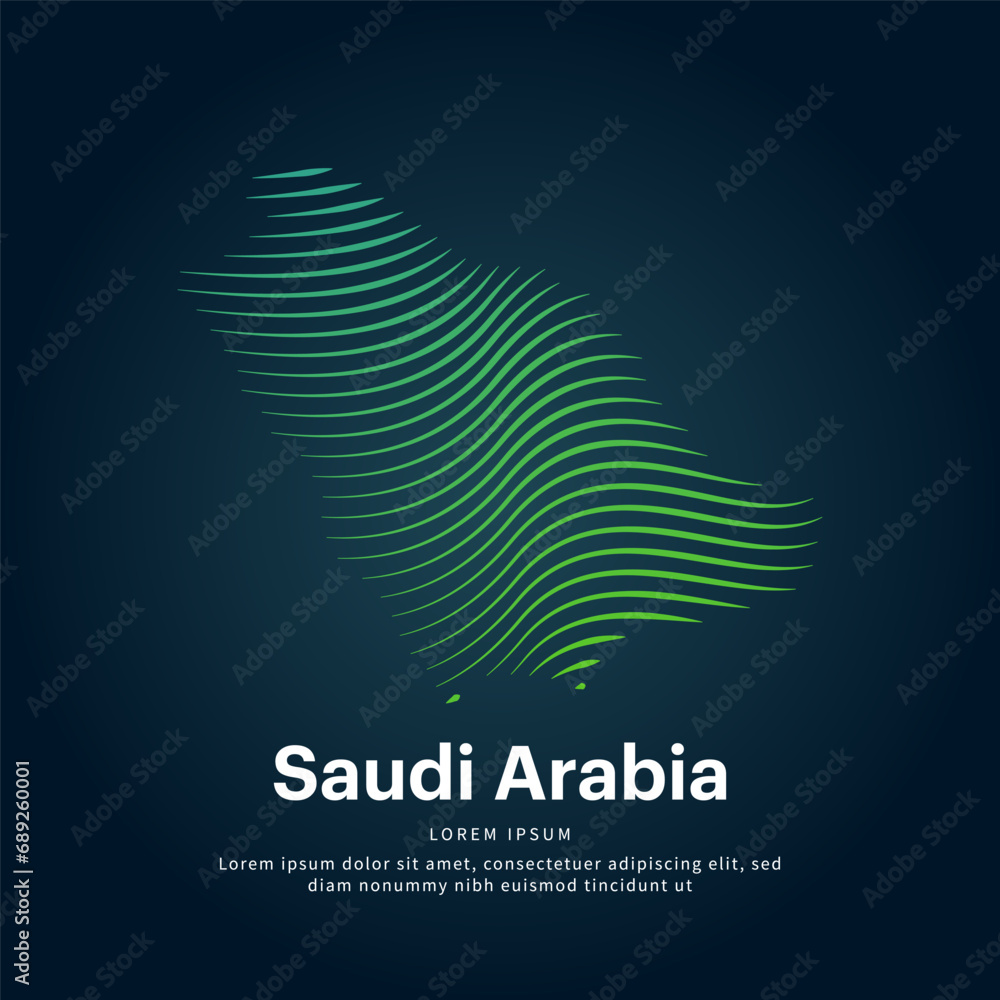 simple logo map of Saudi Arabia Illustration in a linear style ...