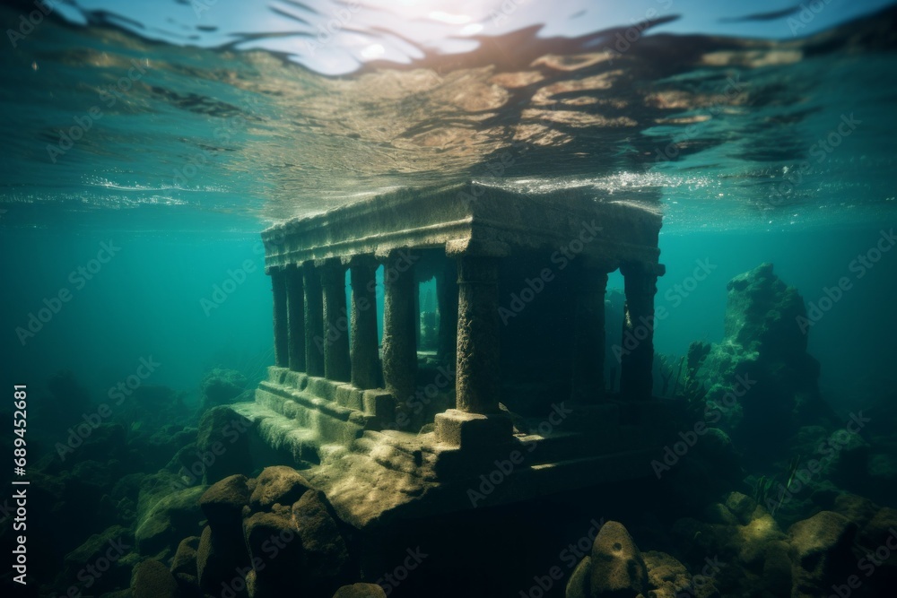 Legendary Atlantis. The sunken continent of an ancient highly developed ...