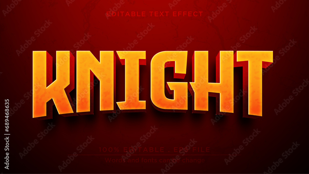 Red knight text effect, font editable, typography, 3d text for rpg ...
