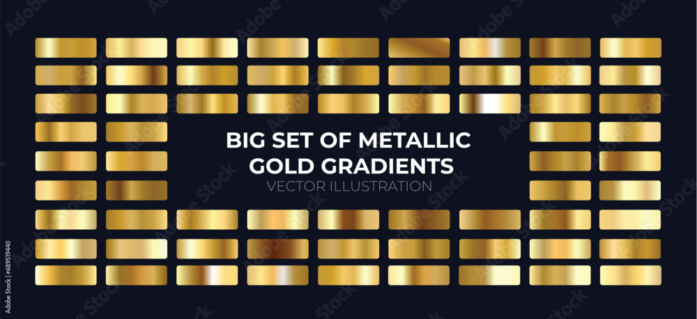 big set of metallic gold gradients. Set of gold foil texture background ...