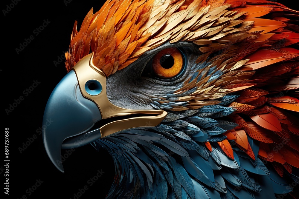 beautiful falcon on the cover of the famous magazine, highly detailed ...