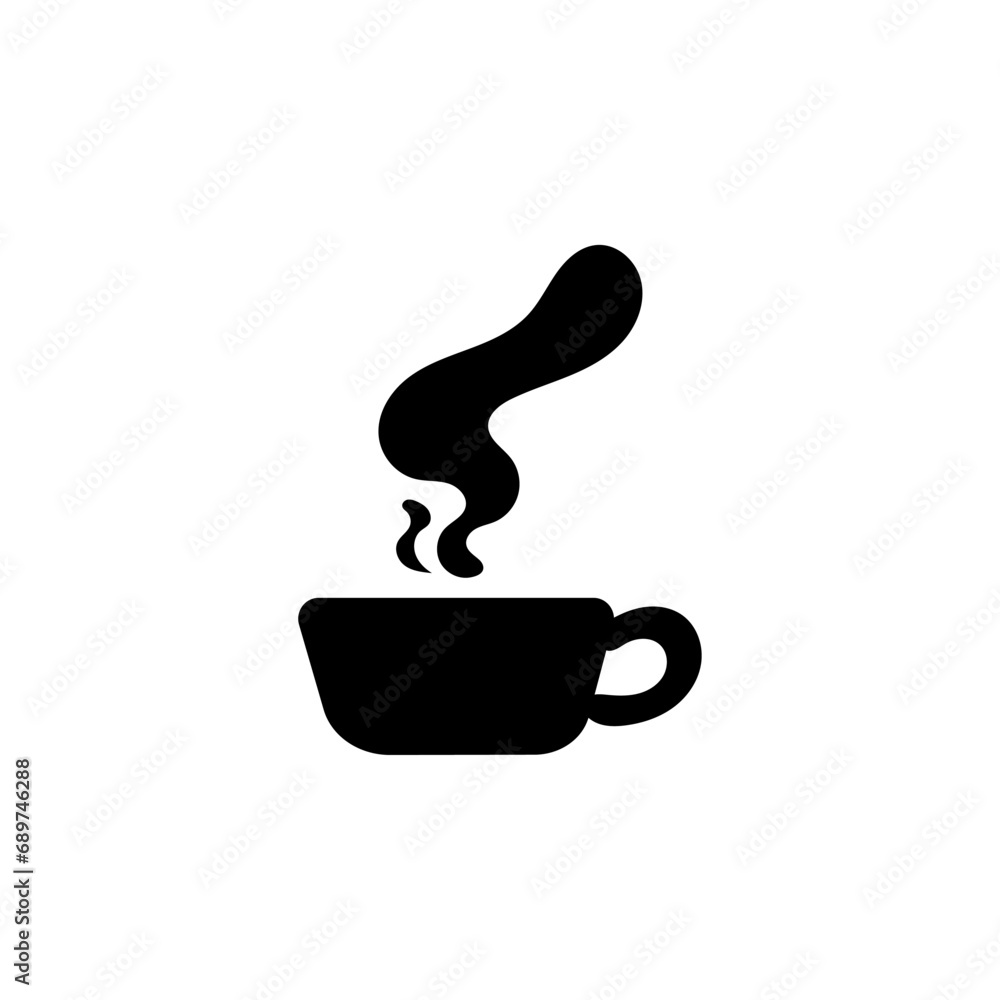 vector of black coffee and tea cups, this vector is good for logos ...
