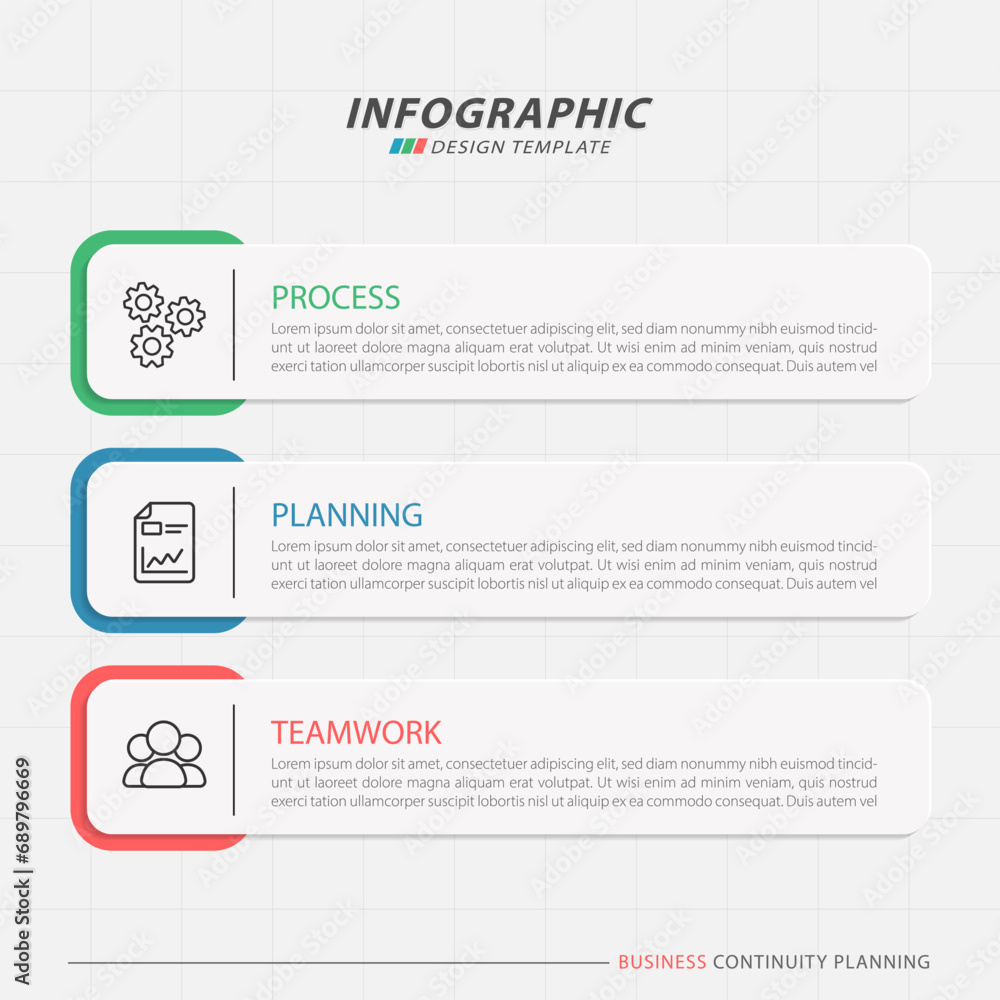 Timeline Creator infographic template. 3 Step timeline journey, calendar Flat simple ...