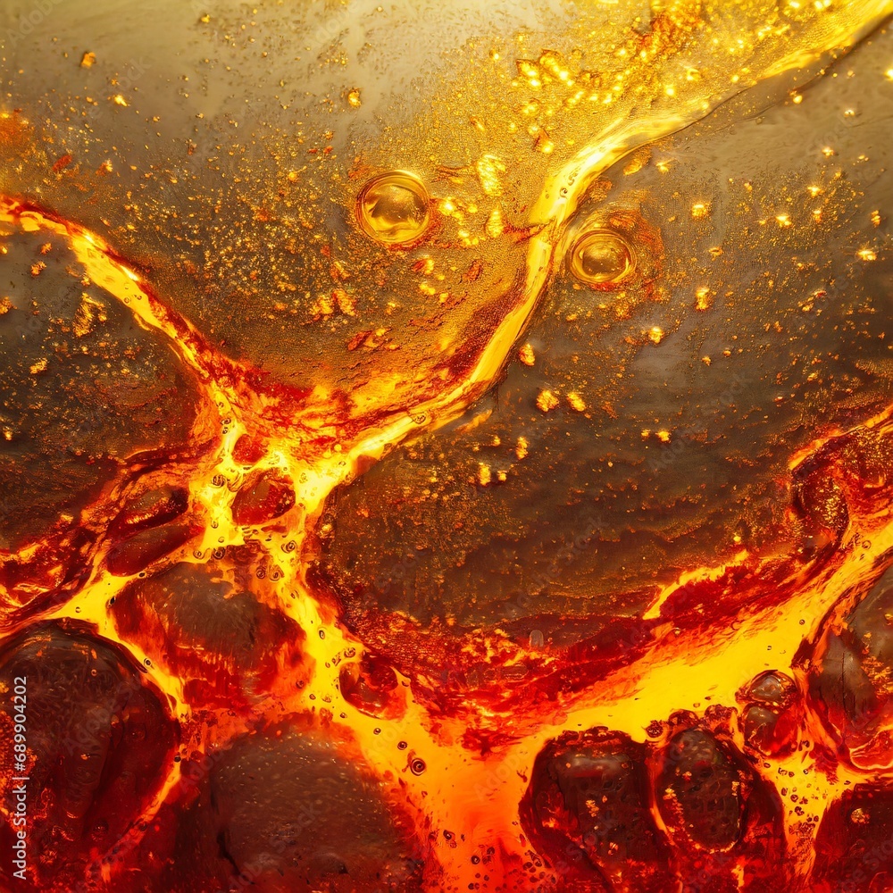 Textura de Magma artística, dinámica con oro líquido, contraste visual ...