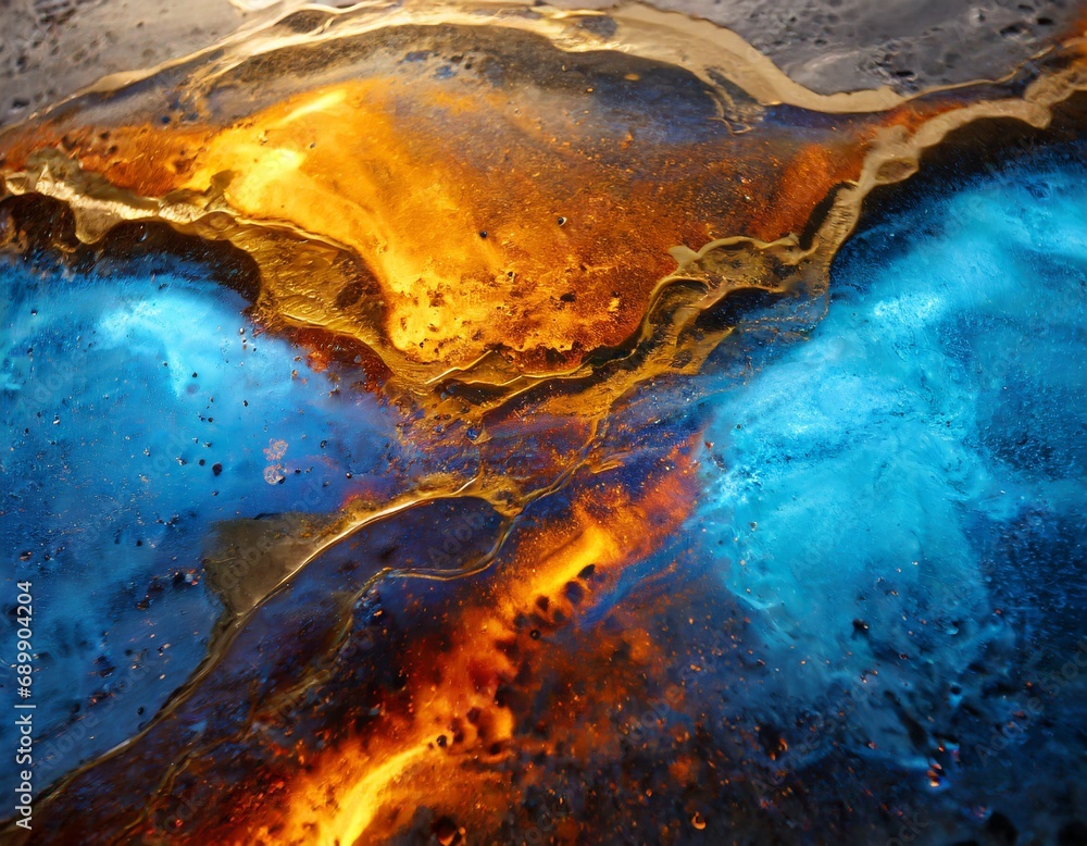 Foto de Stock Textura de Magma artística, dinámica con oro líquido ...