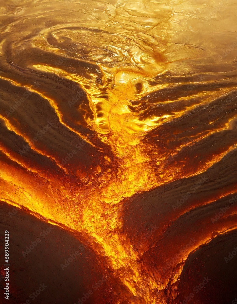 Stock-Foto „Textura de Magma artística, dinámica con oro líquido ...