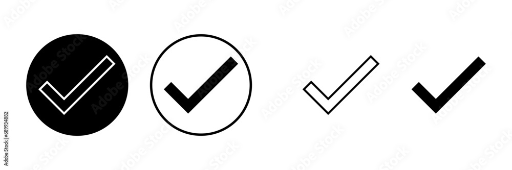 Check icons set. check mark icon. check list button icon. Tick Stock ...