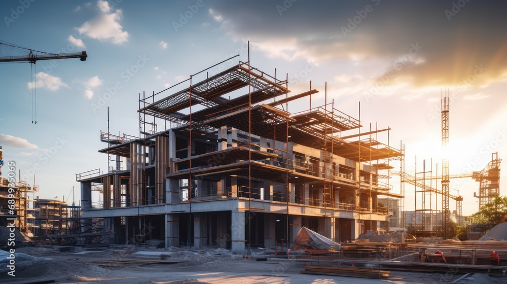 Construction background: A Construction site of large residential ...