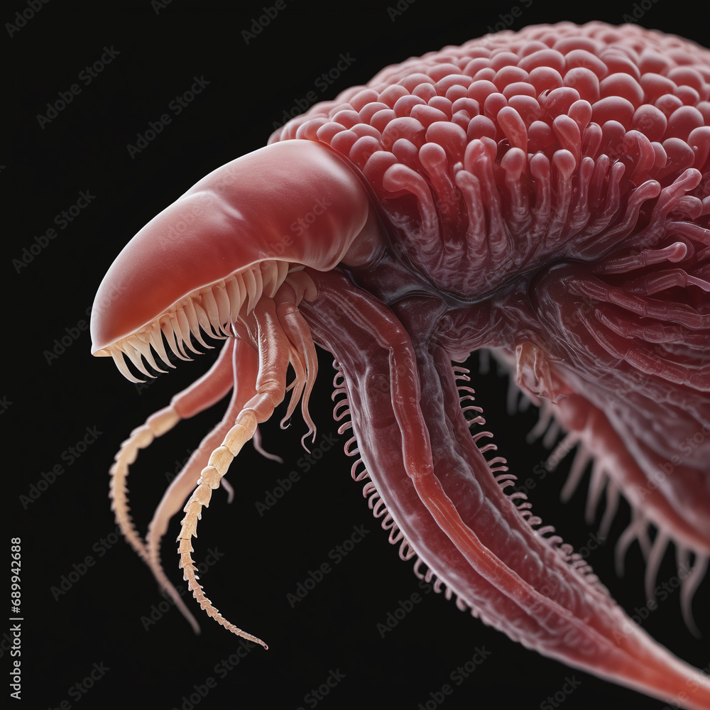 Stock-Illustration „Roundworm parasites in the human intestine ...