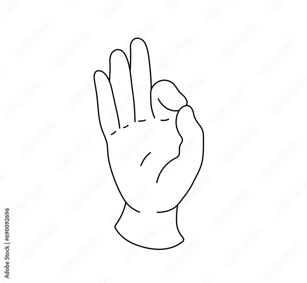 Vector de Stock Vector isolated Gyan Mudra hand gesture hasta Sanskrit ...