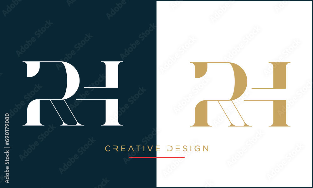RH or HR Alphabet letters logo monogram Stock Vector | Adobe Stock