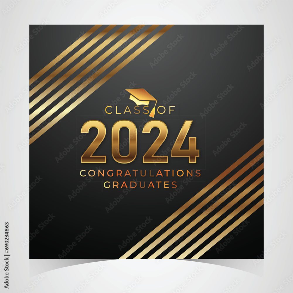 Class of 2024 Congratulations Graduates. Academic Cap and Diploma ...