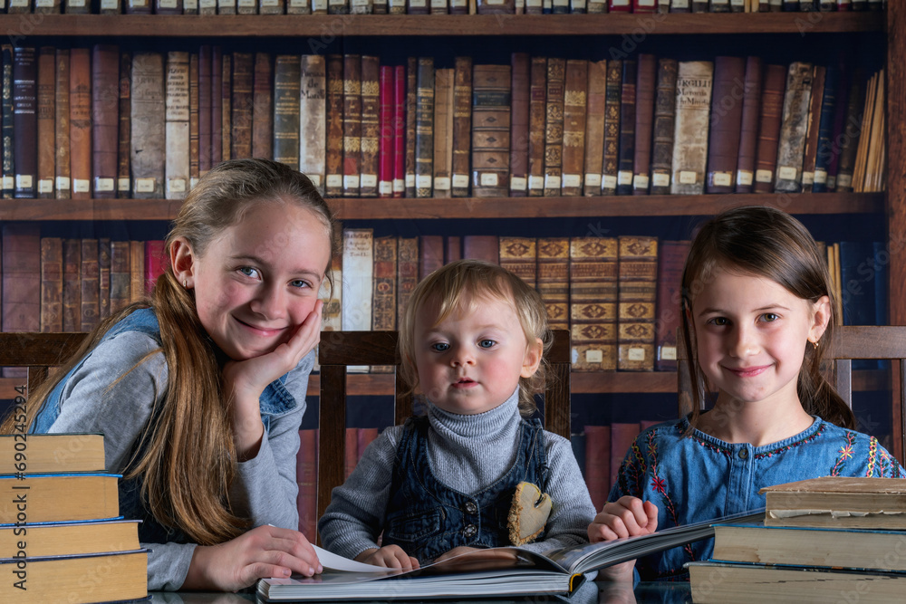 Child development and early learning. Portrait of happy young girl ...