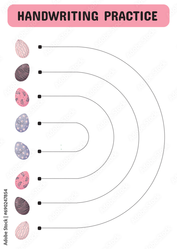 Handwriting Exercise. Handwriting practice sheet. Basic writing ...