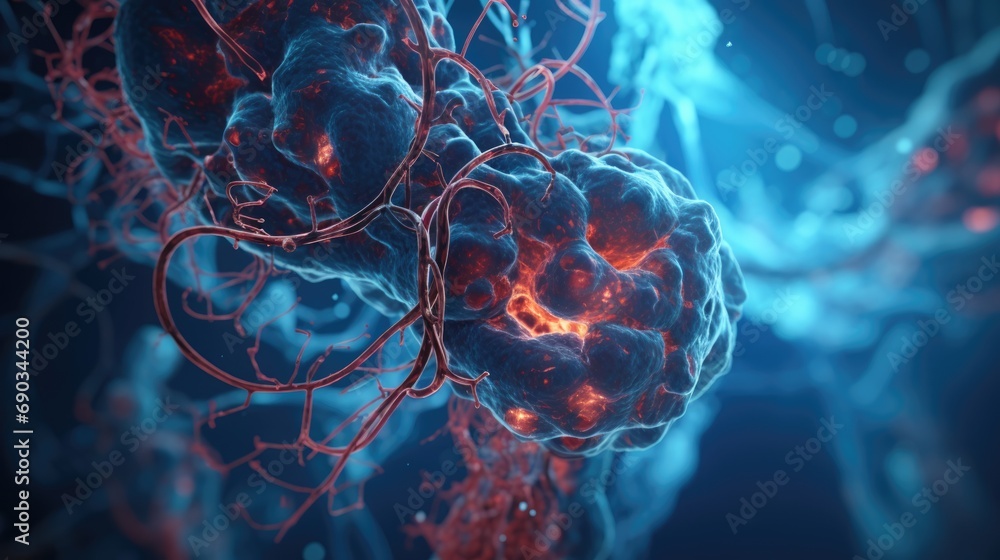 Cancer cell metastasis disease anatomy concept as growing malignant ...