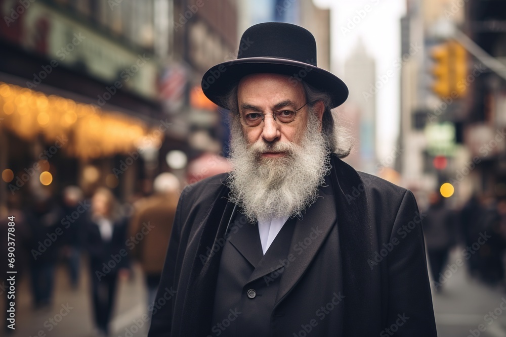 Old orthodox Jewish rabbi on a city street. Stock Photo | Adobe Stock