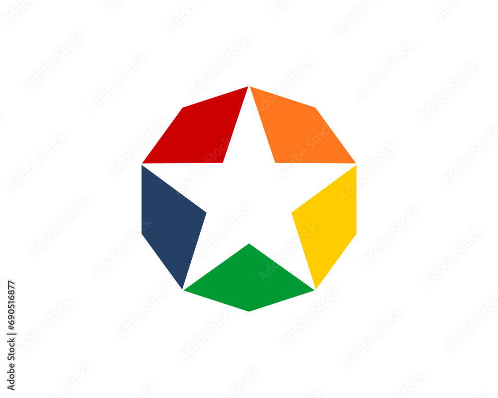 Star inside the 10 sided polygon vector icon logo Stock Vector | Adobe ...