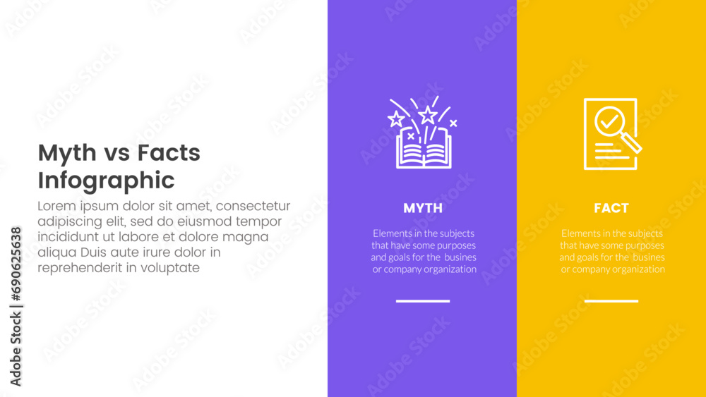 fact vs myth comparison or versus concept for infographic template ...