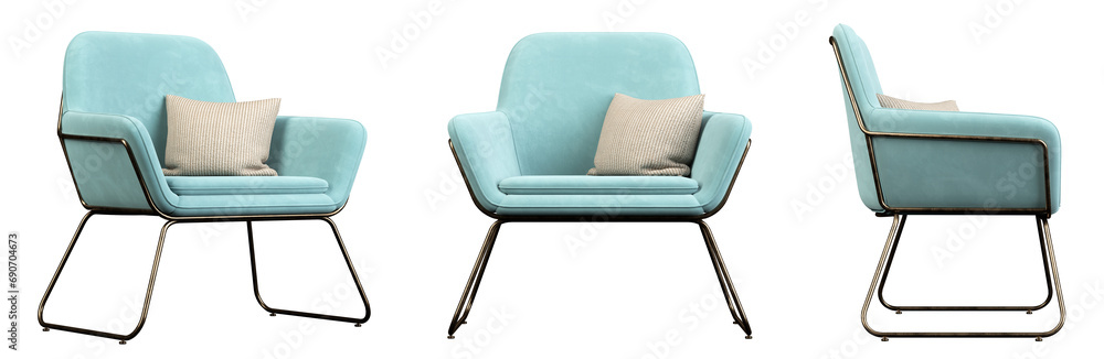 Isolated soft velvet chairs glamour cutout on transparent backgrounds ...