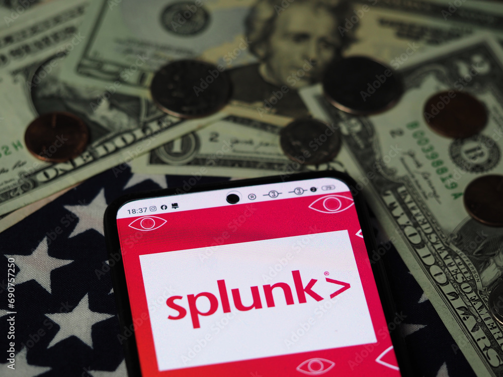 In this photo illustration, Splunk Inc. part of Cisco logo seen ...