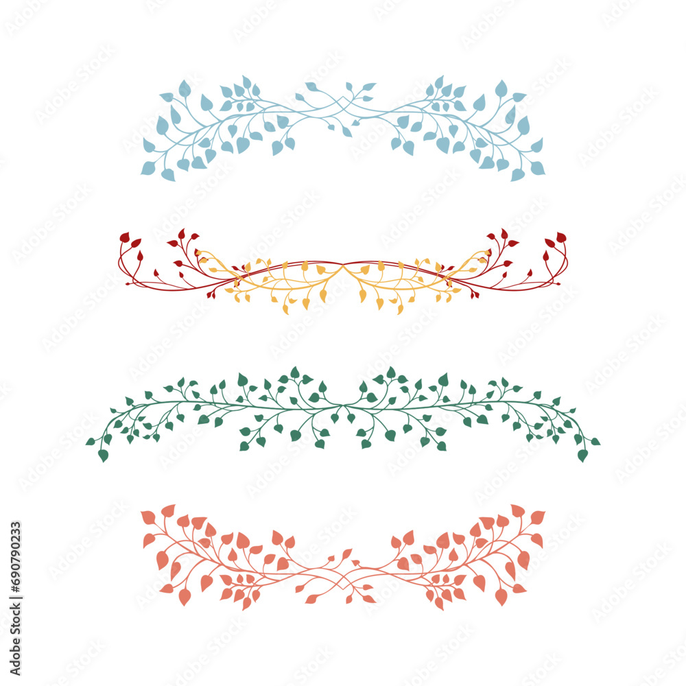 Ivy vine design element, chapter underline, floral wedding invitation ...