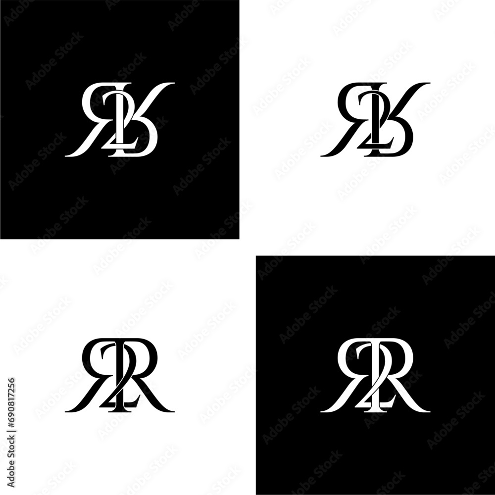 r2r typography letter monogram logo design set Stock Vector | Adobe Stock