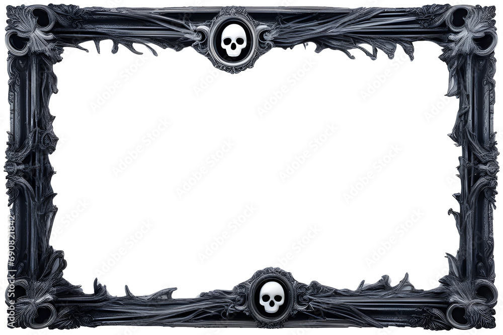 Skull 3D border frame PNG transparent background Stock Illustration | Adobe Stock