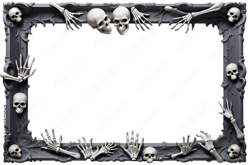 Skull 3D border frame PNG transparent background Stock Illustration ...