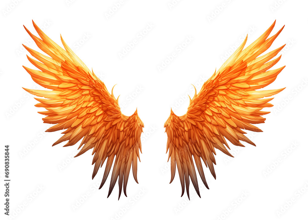 Phoenix Wings Isolated on Transparent Background Stock Illustration ...