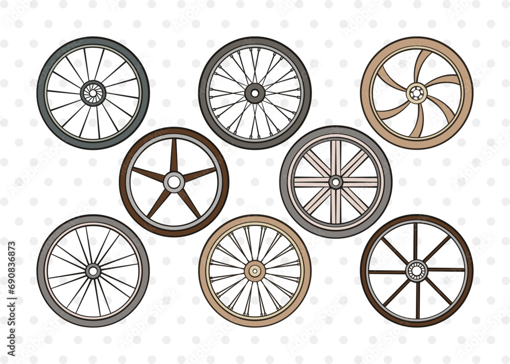 Image vectorielle Stock Bicycle Wheel Clipart, Wheel Svg, Cycle Wheel ...