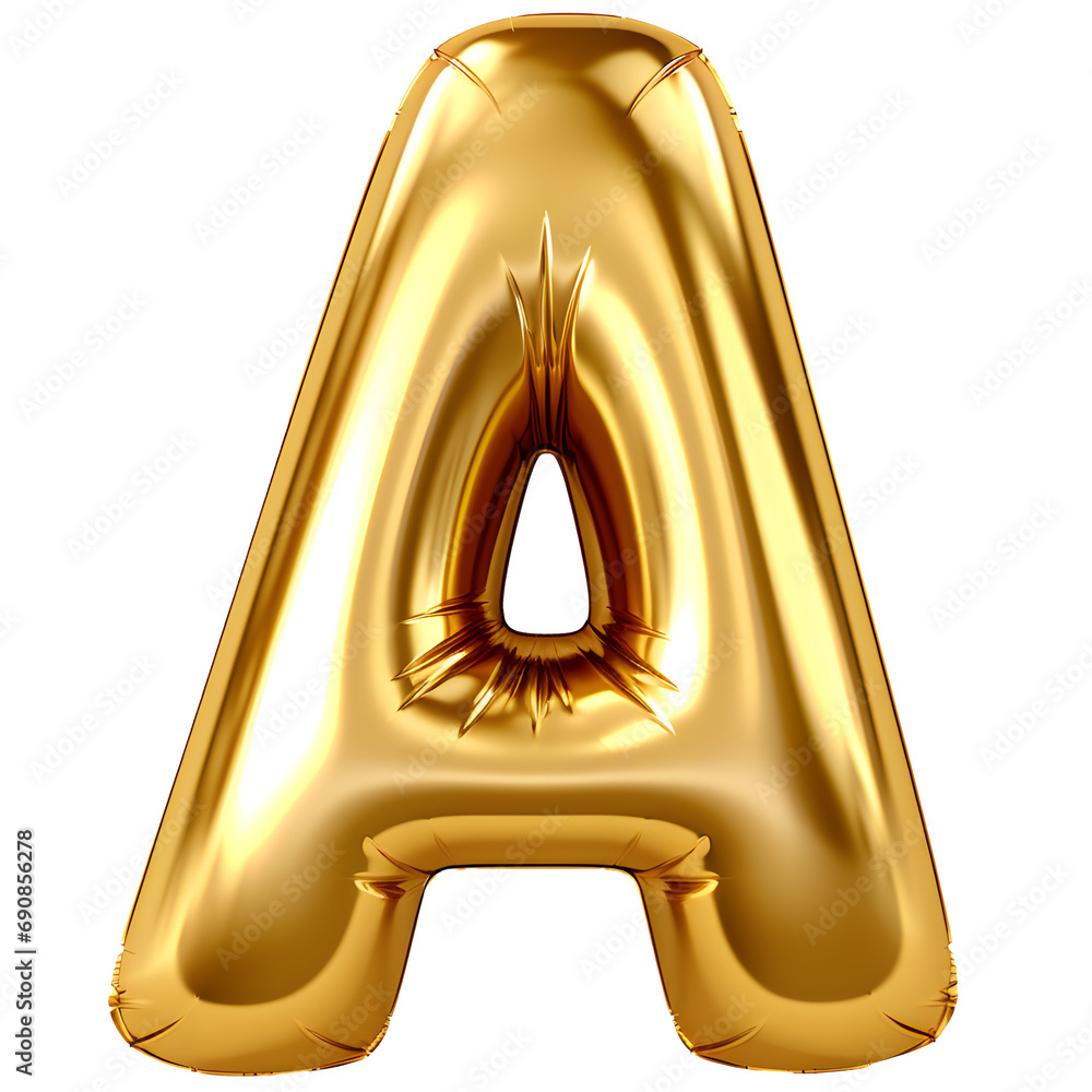 Gold Alphabets and number Balloons clipart, letters, transparent ...