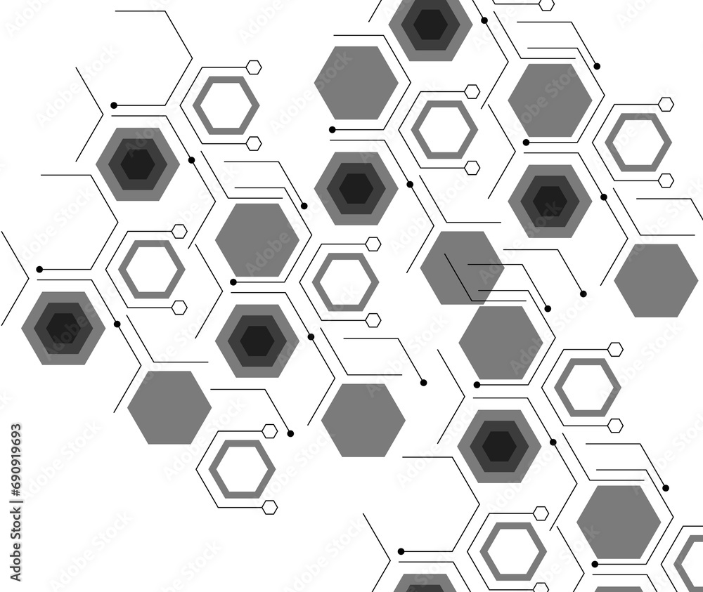 Hexagon molecular pattern and chemical engineering, genetic research ...
