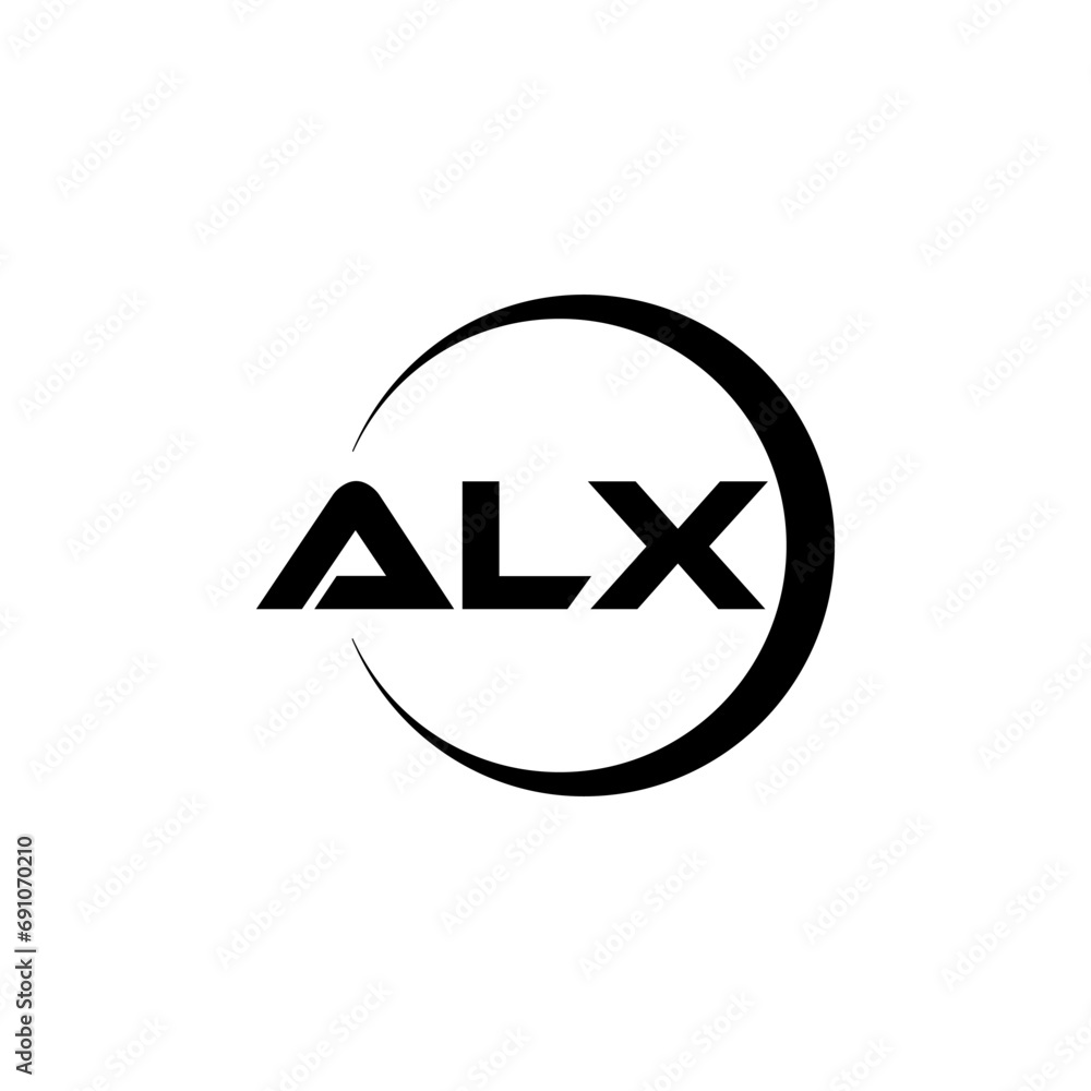ALX letter logo design with white background in illustrator, cube logo ...